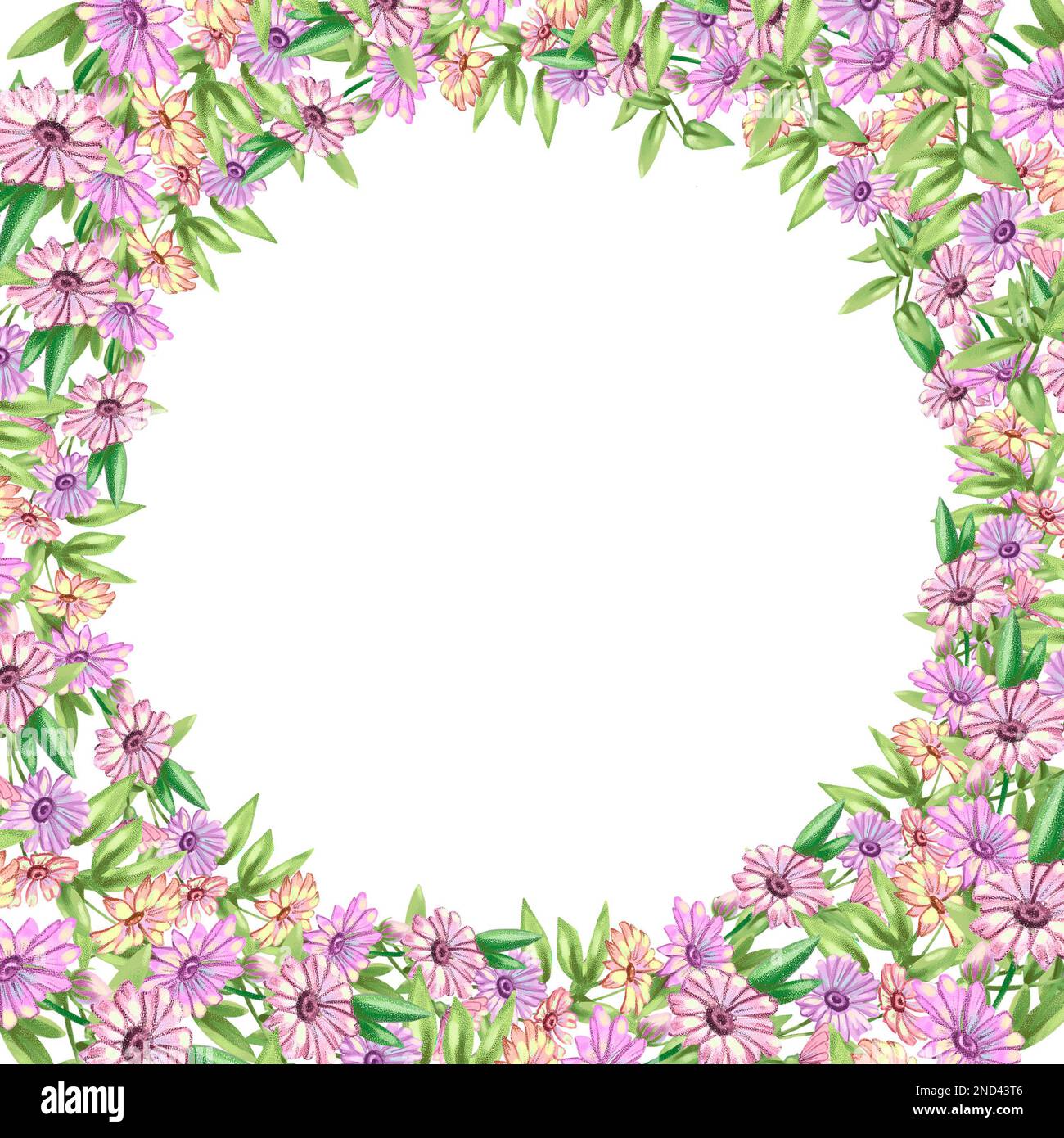 Color illustration of place to insert from flowers. High quality ...