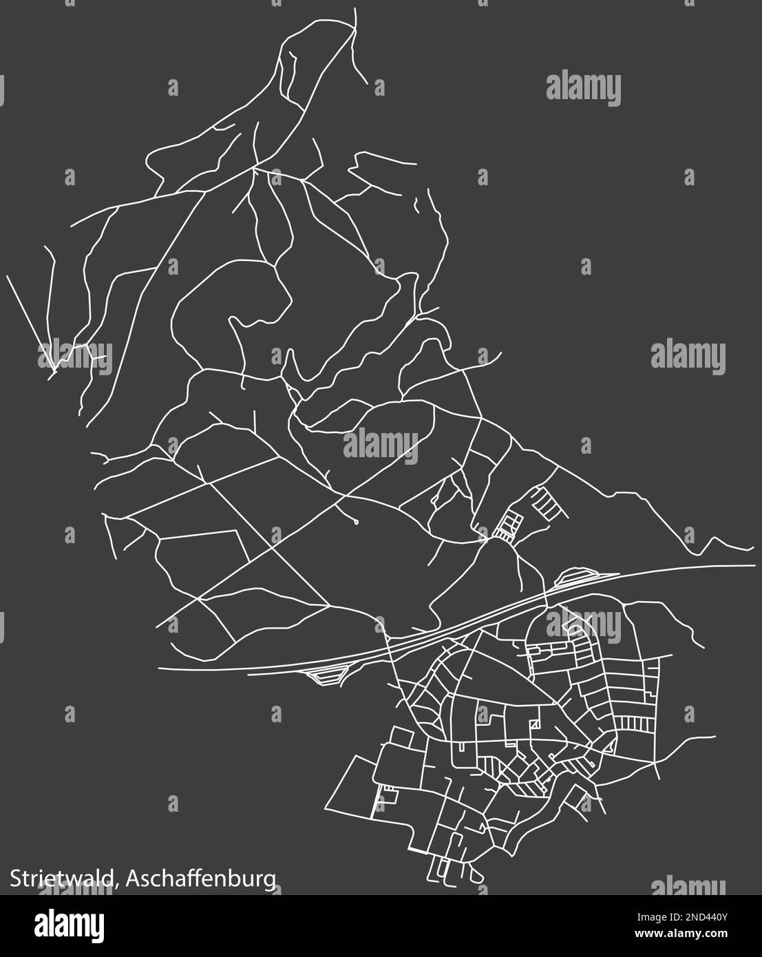 Street roads map of the STRIETWALD BOROUGH, ASCHAFFENBURG Stock Vector ...