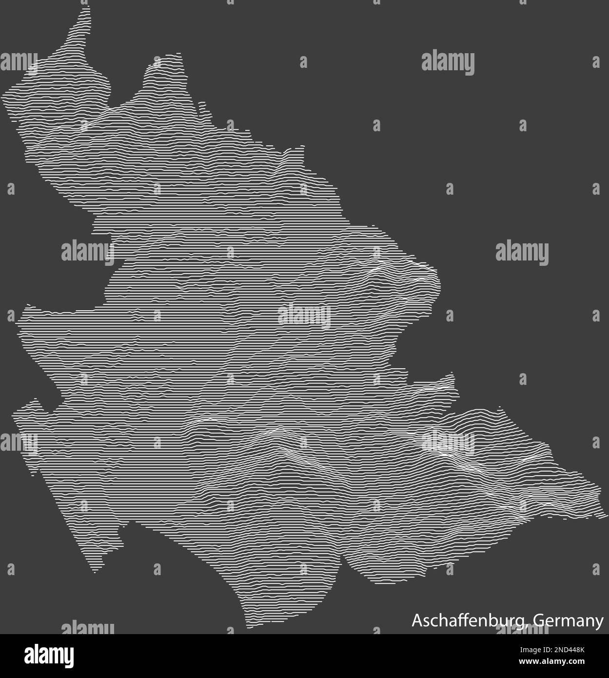 Topographic relief map of ASCHAFFENBURG, GERMANY Stock Vector Image ...