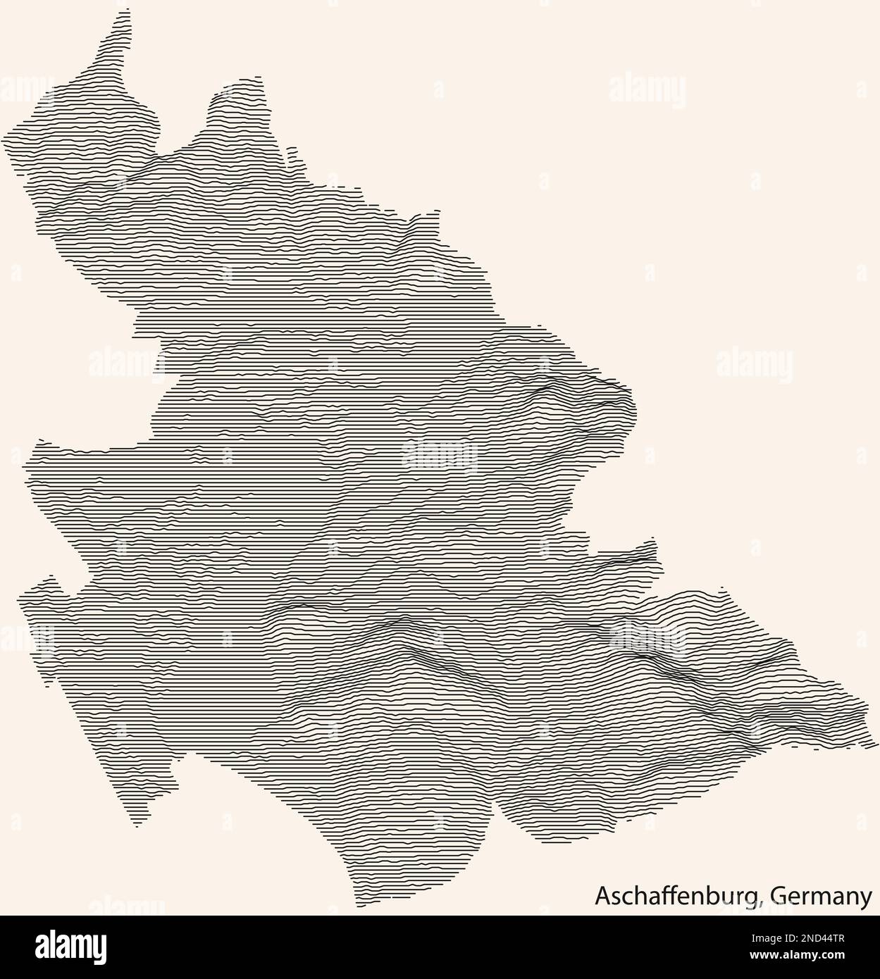 Topographic relief map of ASCHAFFENBURG, GERMANY Stock Vector Image ...