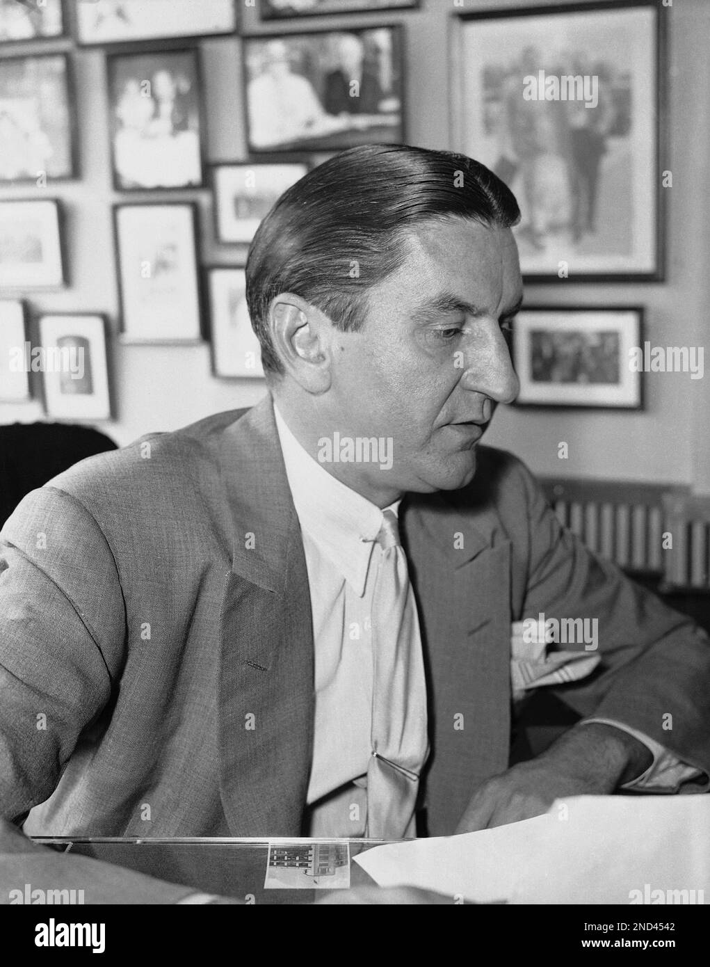 George Preston Marshall at his desk in Washington on Sept. 11, 1935 ...