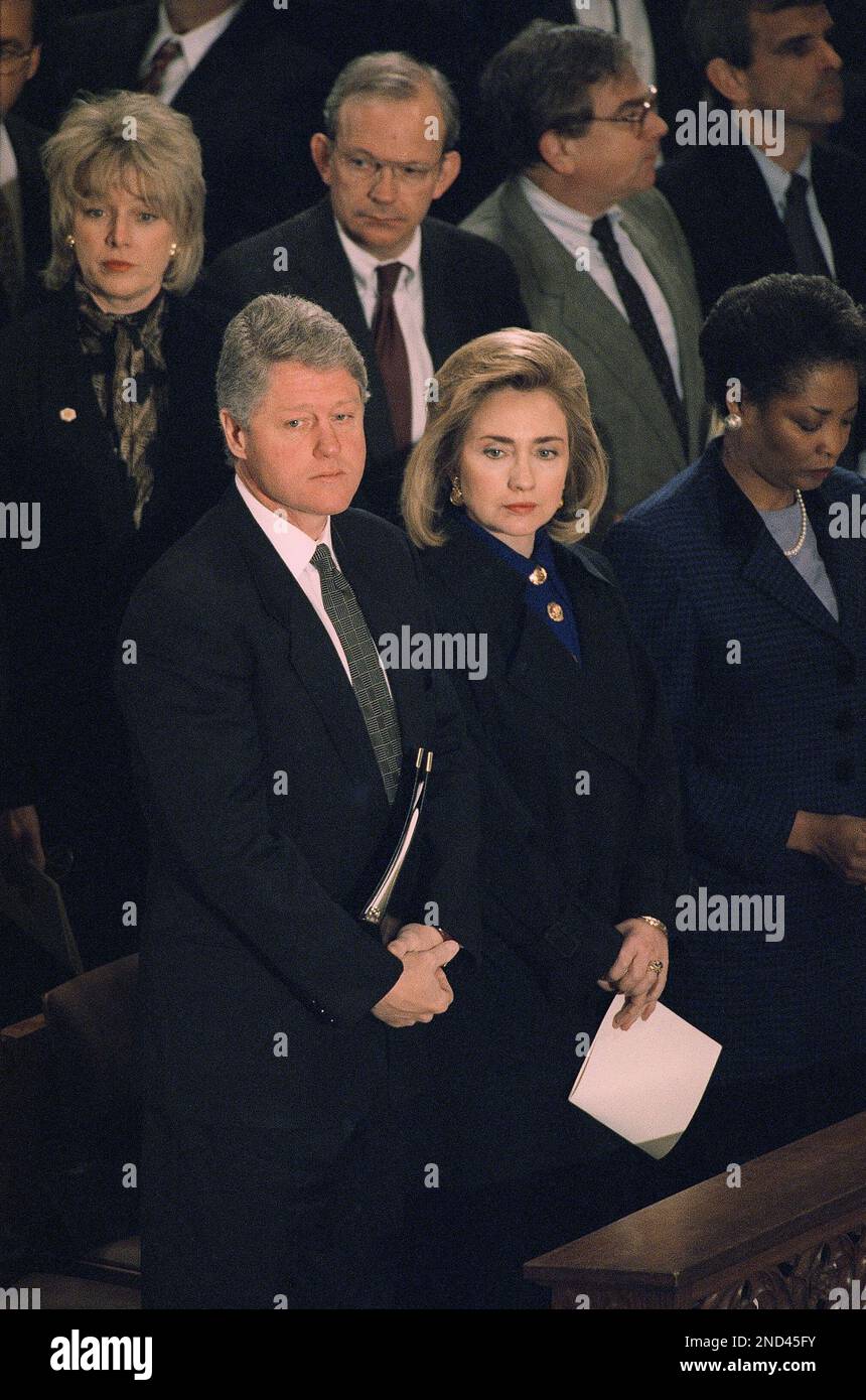 President Bill Clinton and first lady Hillary Rodham Clinton attend a ...