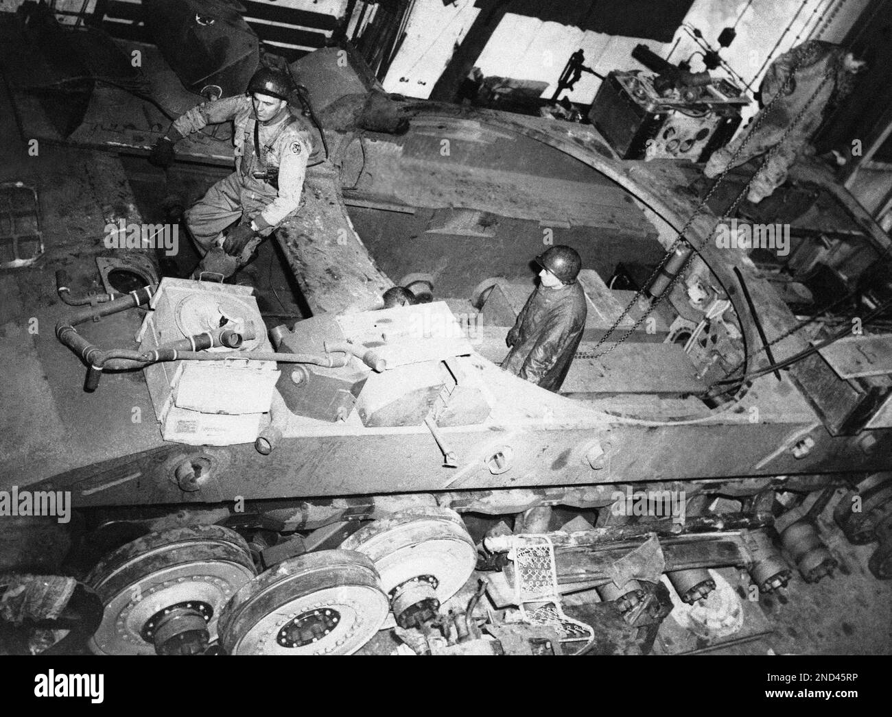 This enormous German tank was abandoned by the enemy as units of the ...