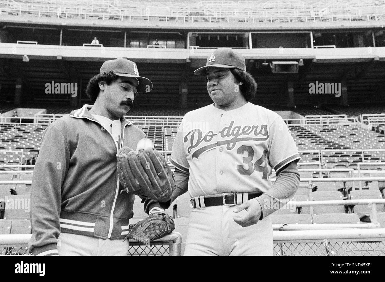 Los Angeles Dodgers pitchers Robert Castillo, left, and Fernando ...