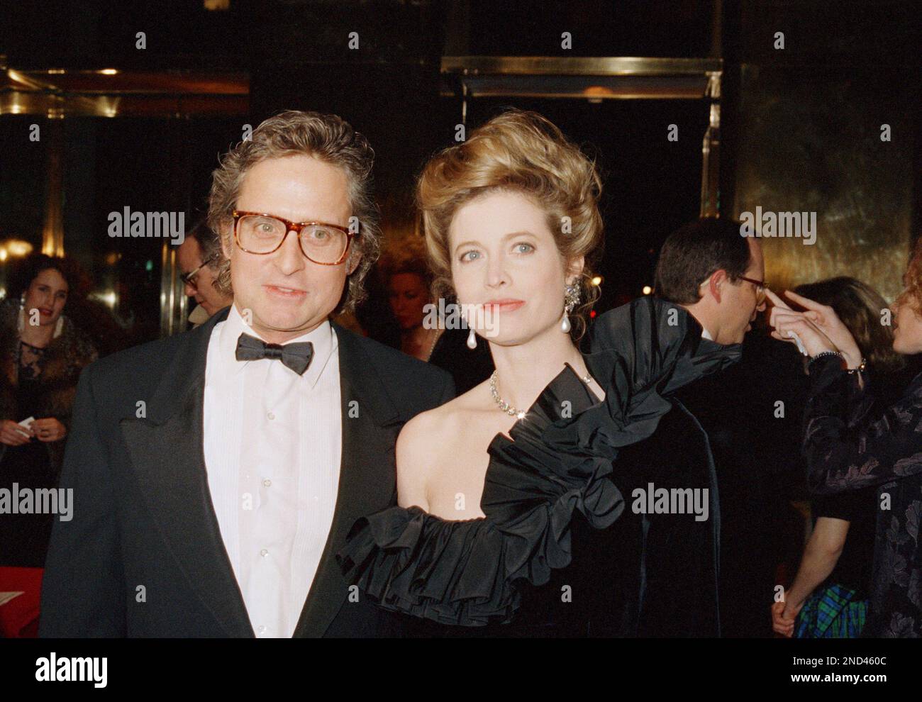 Actor Michael Douglas with wife Diandra in New York in January 1989 ...