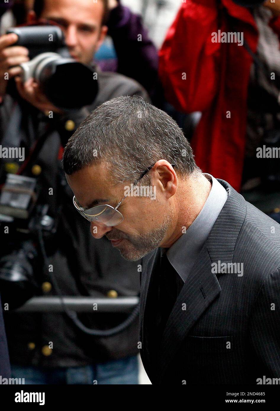 British singer George Michael arrives for sentencing at Highbury ...