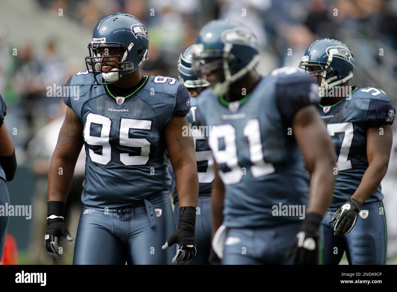 Seattle Seahawks' Kentwan Balmer (95), during action against the San ...