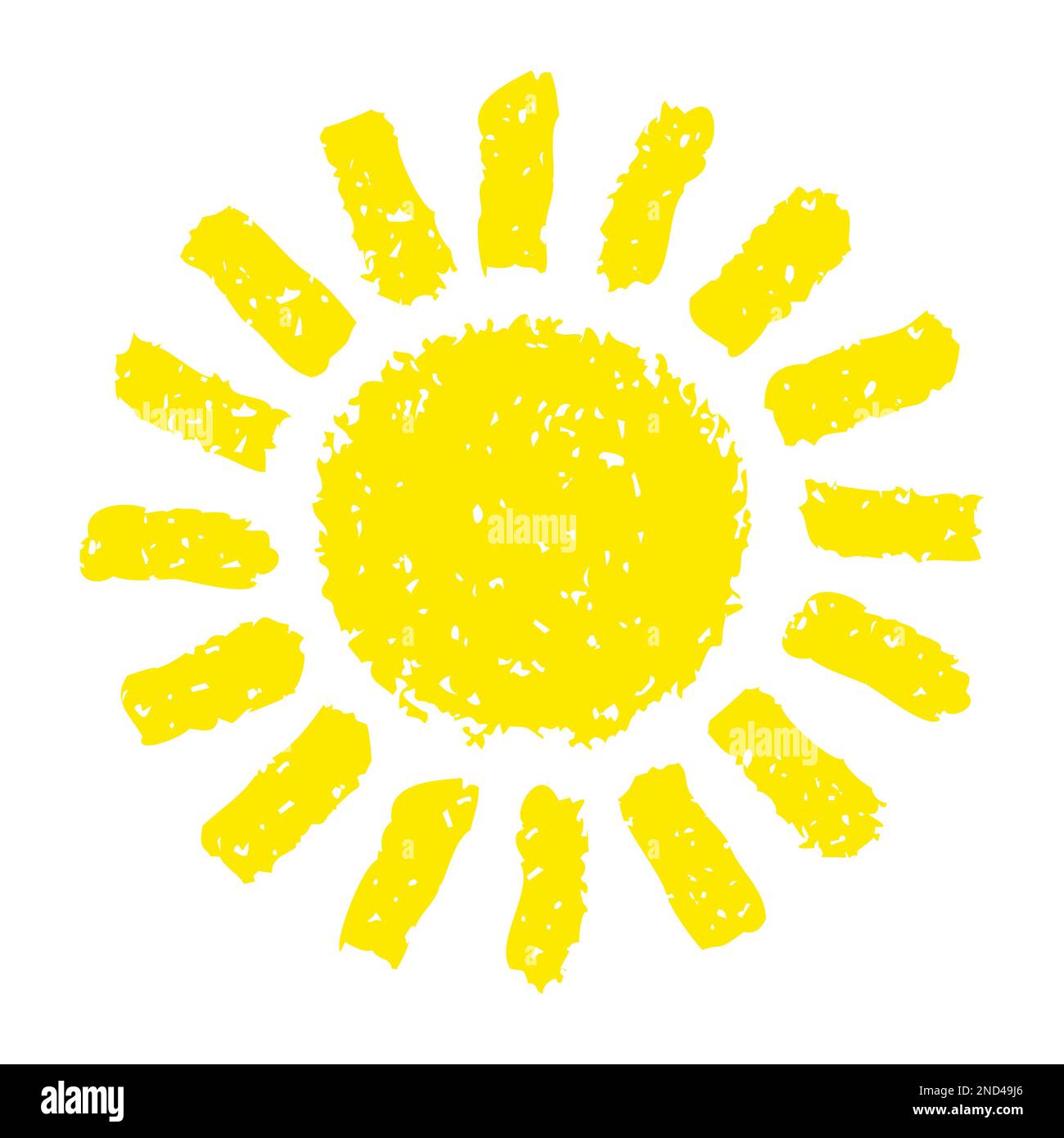 Hand painted sun symbol, hand drawn with crayon Stock Vector Image ...
