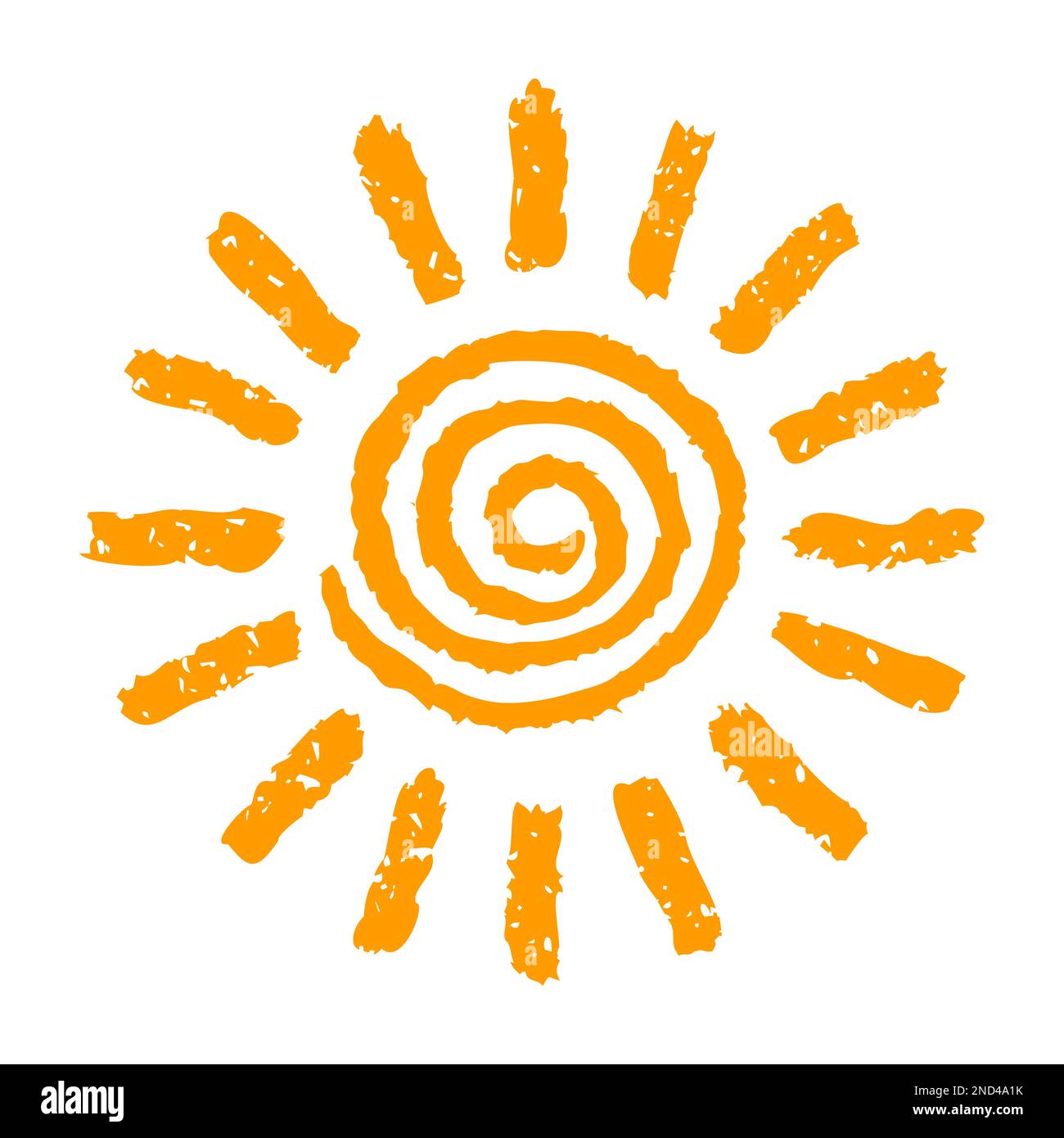 Hand painted sun symbol, hand drawn with crayon Stock Vector Image ...