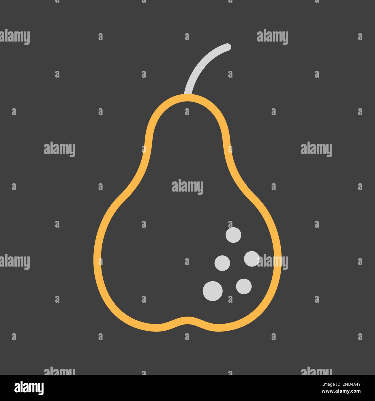 Pear vector on dark background icon. Graph symbol for food and drinks ...