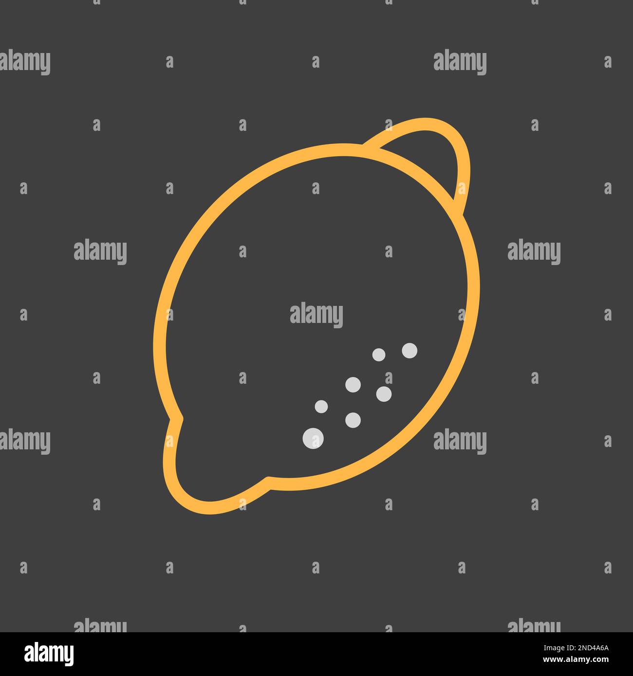 Lemon vector on dark background icon. Graph symbol for food and drinks ...