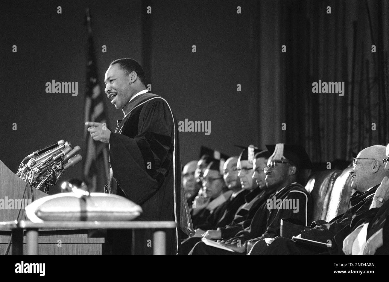 The Rev. Martin Luther King speaks at a Charter Day ceremony at Howard ...