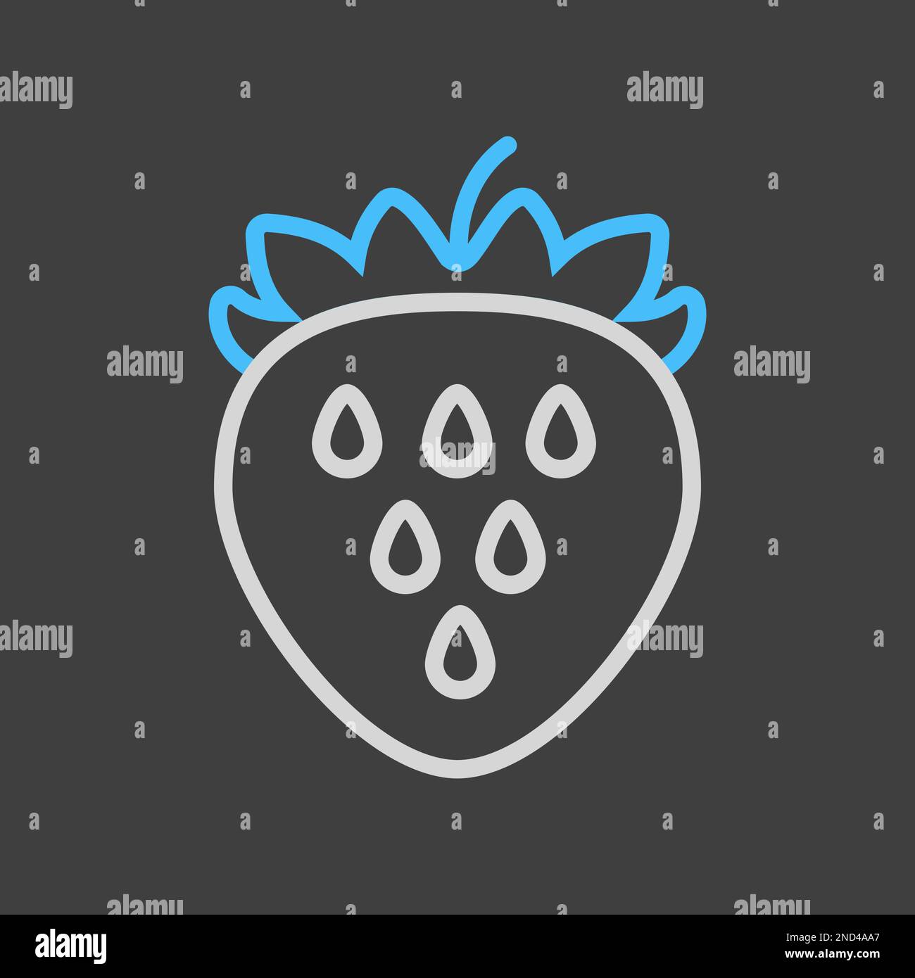 Strawberry vector on dark background icon. Graph symbol for food and ...