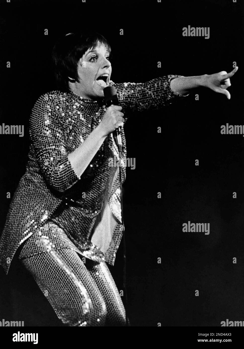 American Singer Liza Minnelli as she was performing at the first stage ...