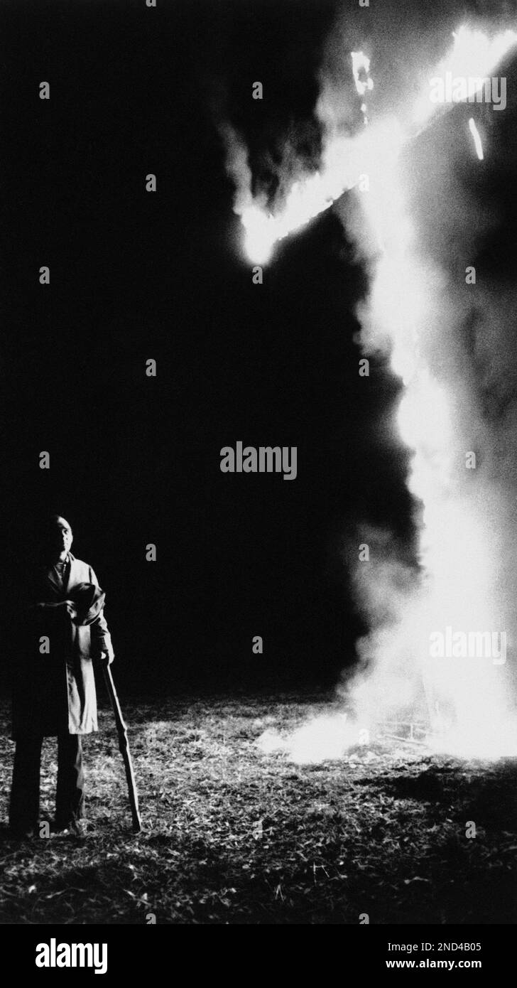 Ed Miller, West Virginia’s kleagle for the Ku Klux Klan, stands with ...