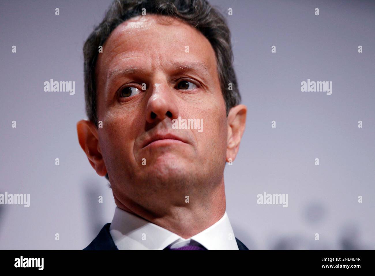 Treasury Secretary Timothy Geithner is introduced before addressing the ...