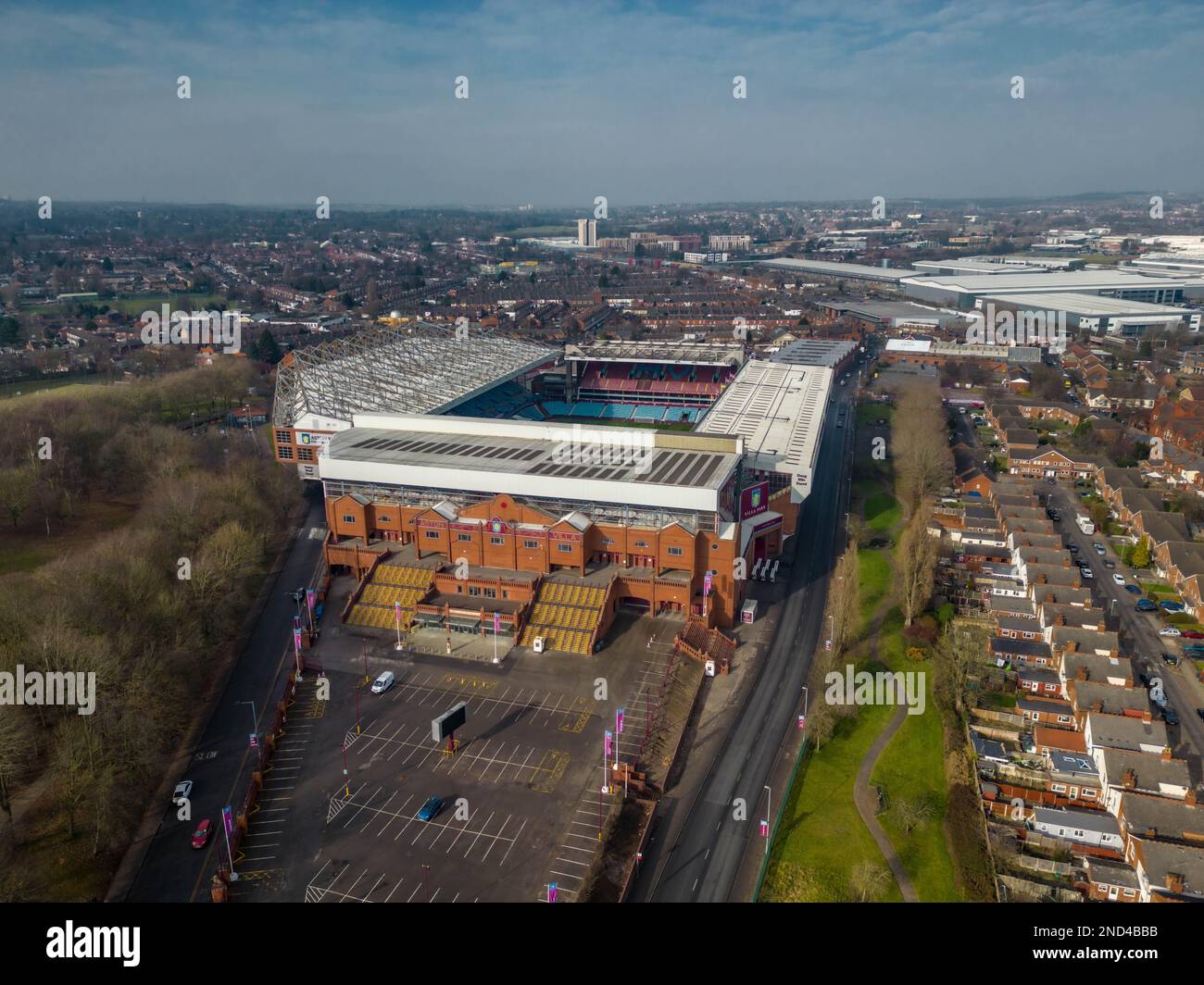 Aston Villa FC Football Club Stadium Villa Park from the Air, Birds eye ...