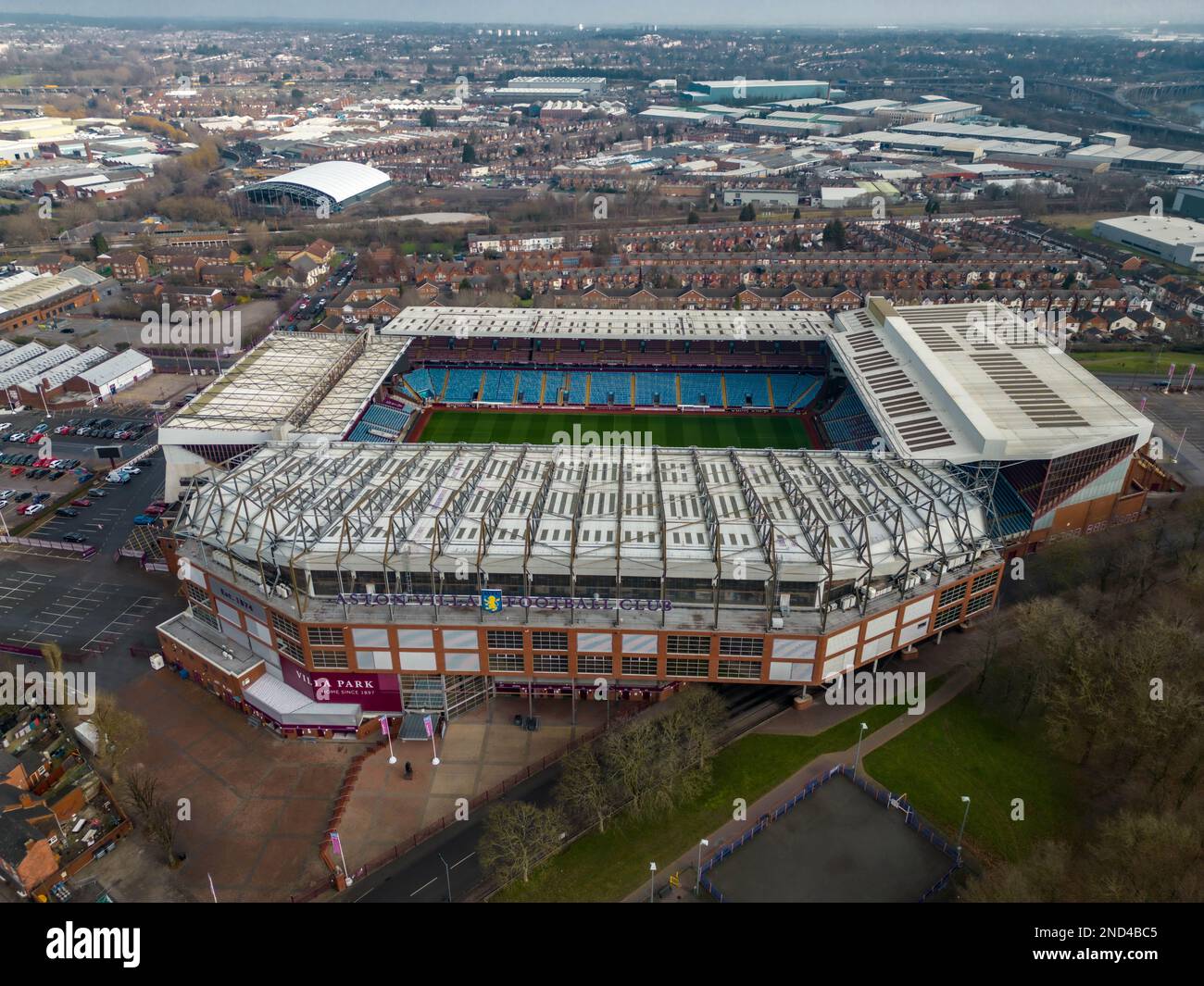 Aston Villa FC Football Club Stadium Villa Park from the Air, Birds eye ...