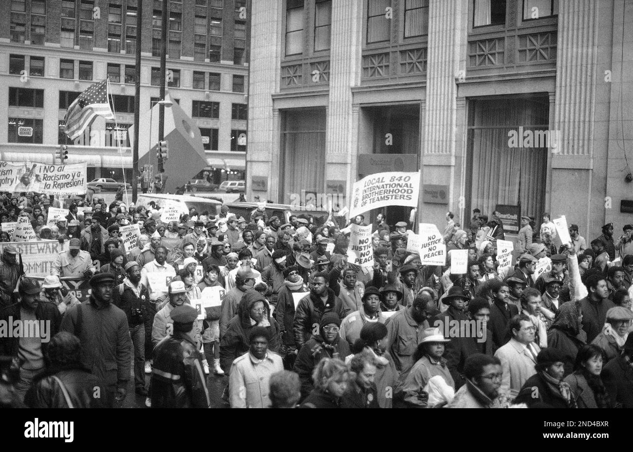 Three thousand marchers led by civic, religious and labor leaders march ...