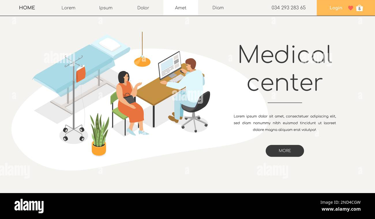 Medical center - modern vector colorful isometric web banner Stock ...