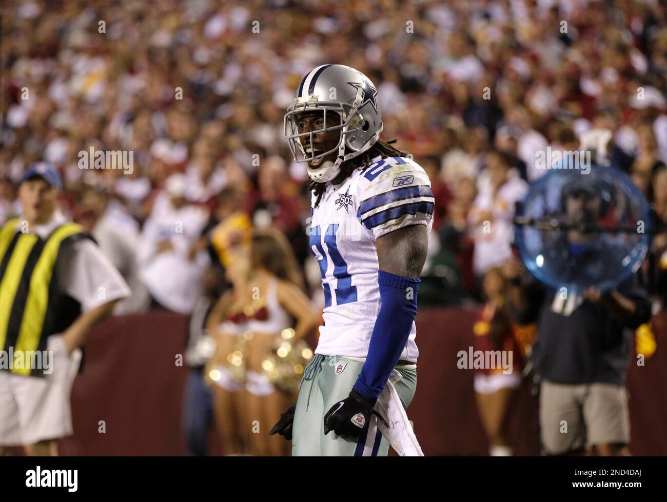 Dallas Cowboys cornerback Mike Jenkins celebrates against the ...