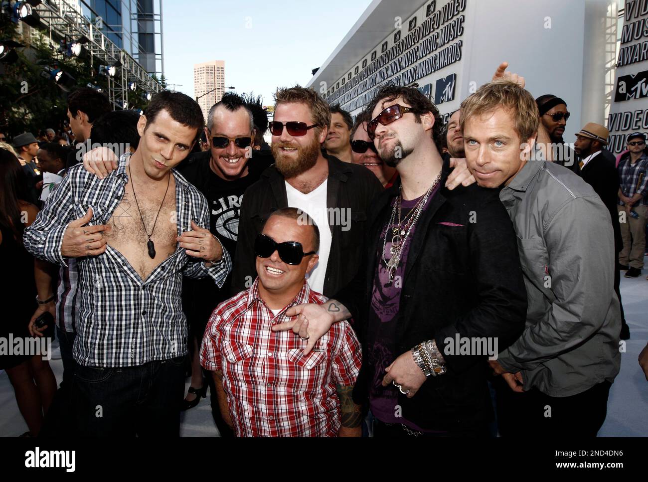 The cast of "Jack Ass" arrives at the MTV Video Music Awards on Sunday ...