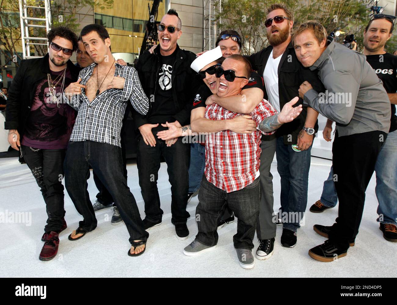 The cast of "Jack Ass" arrives at the MTV Video Music Awards on Sunday ...