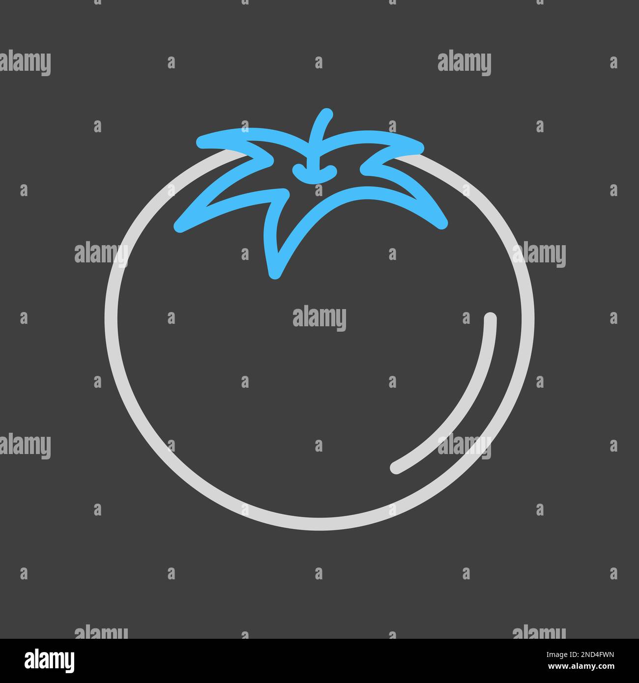 Tomato isolated design vector on dark background icon. Vegetable sign ...