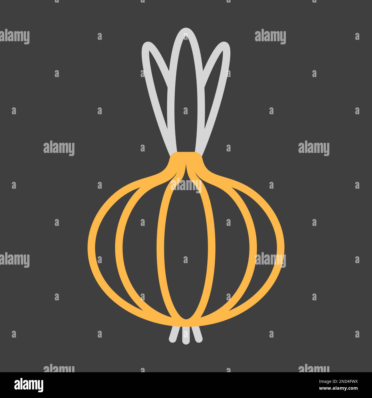 Onion isolated design vector on dark background icon. Vegetable sign ...