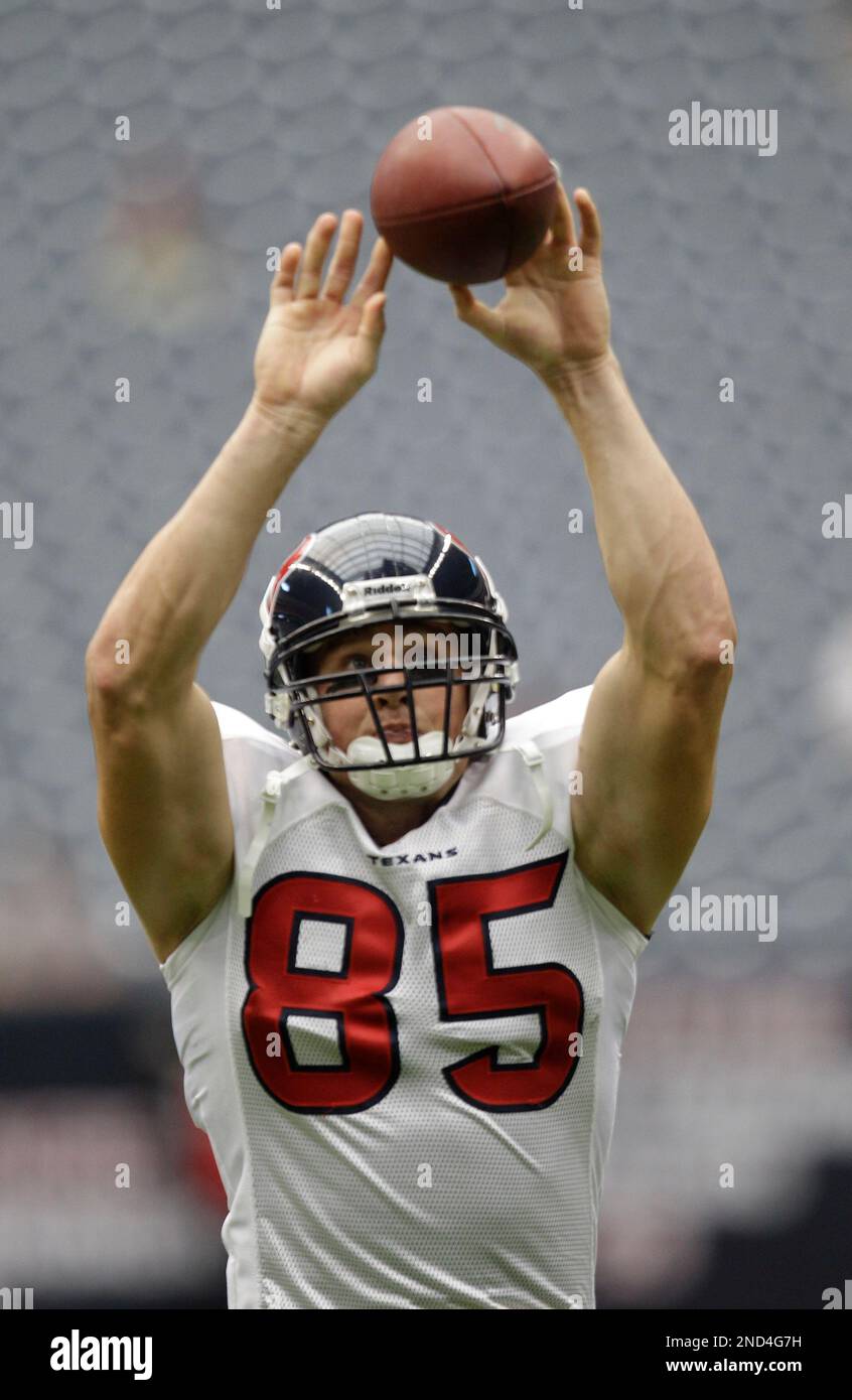 Houston Texans tight end Joel Dreessen (85) before an NFL football game ...