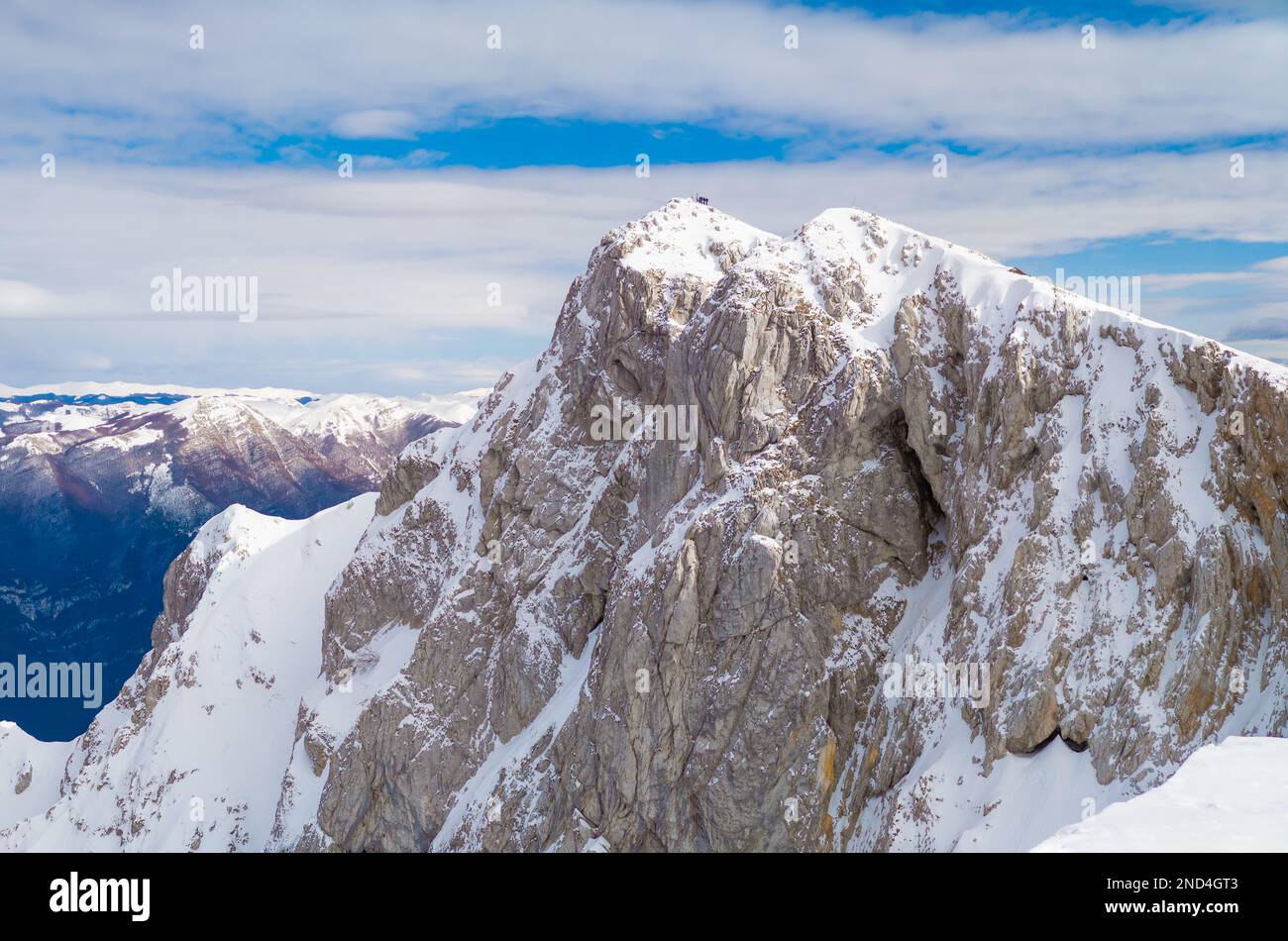 Pizzo Deta (Italy) - A snow view of the high peak in the Monti Ernici ...