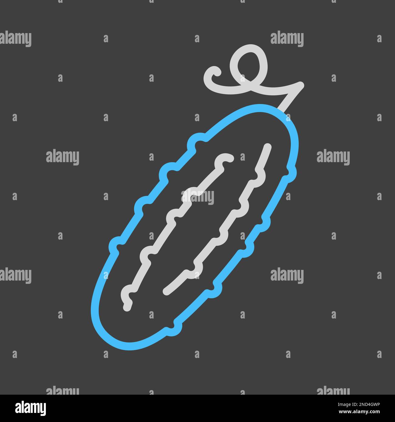 Cucumber isolated design vector on dark background icon. Vegetable sign ...