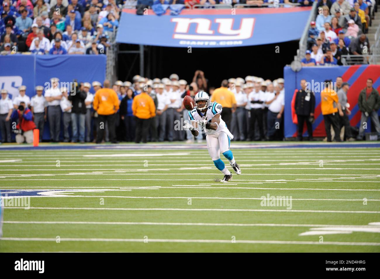 Carolina Panthers punt returner Captain Munnerlyn (41) catches the ball ...