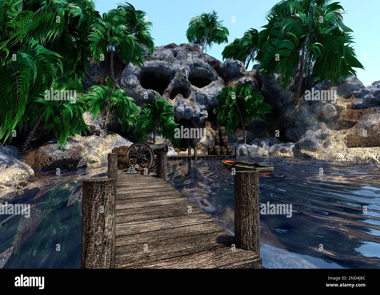 3d rendering pirate island hi-res stock photography and images - Alamy
