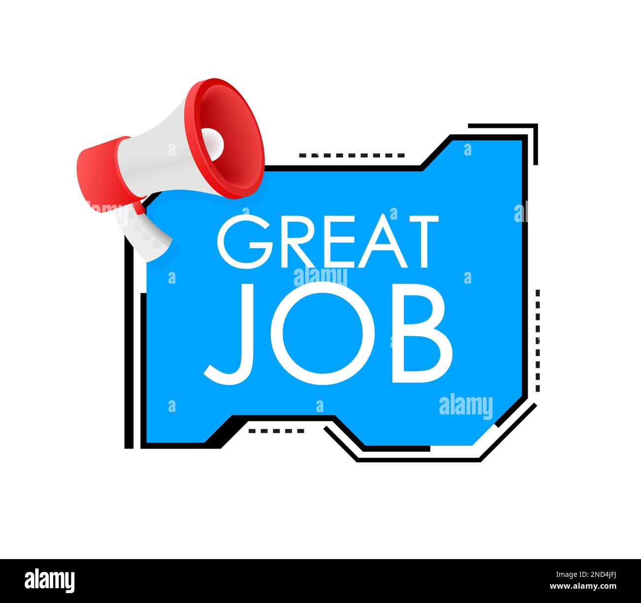 Hand Holding Megaphone with Great job. Megaphone banner. Web design ...