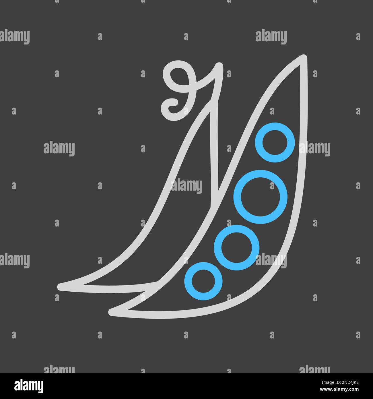 Peas isolated design vector on dark background icon. Vegetable sign ...