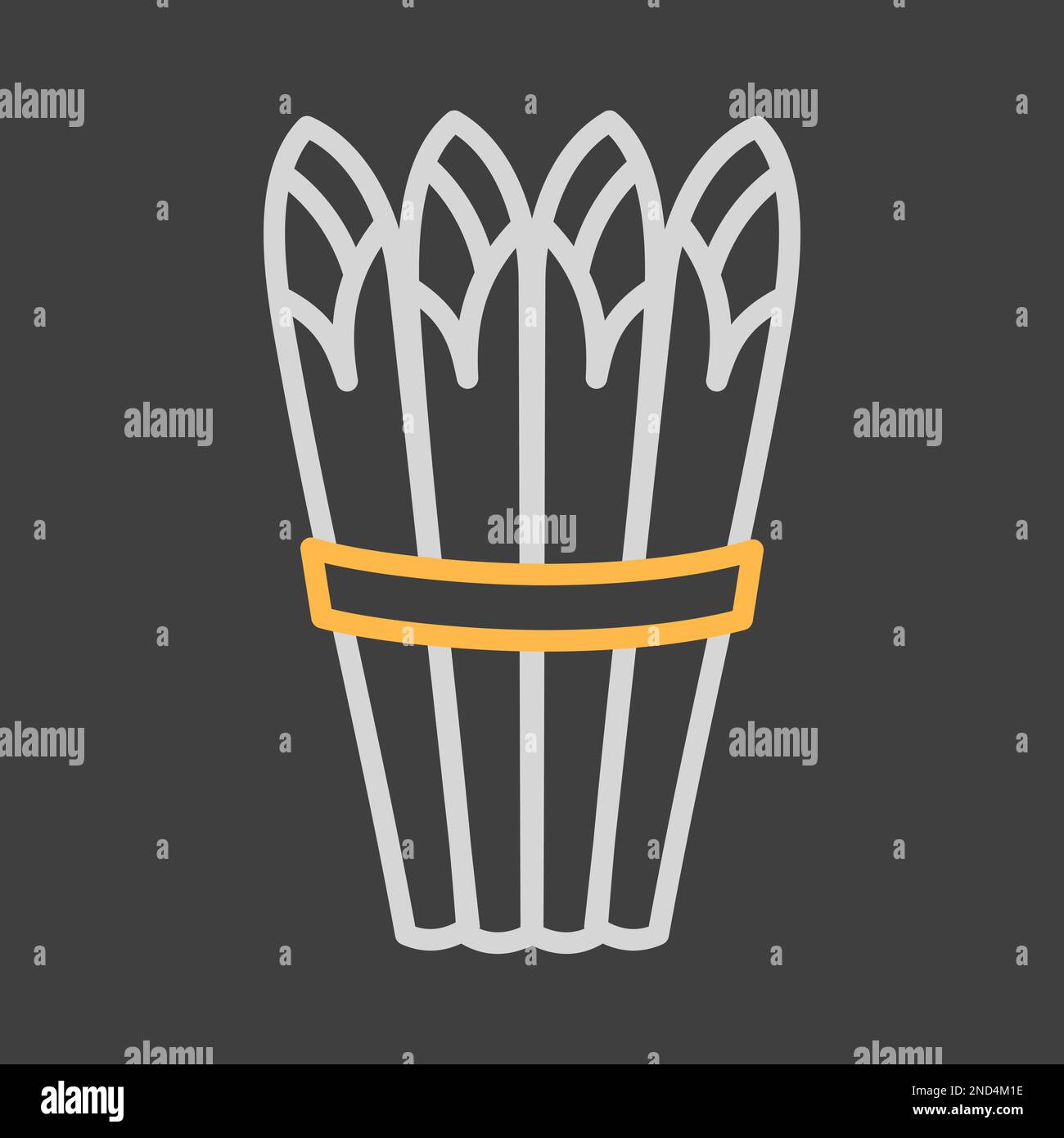 Asparagus isolated vector on dark background icon. Vegetable sign ...