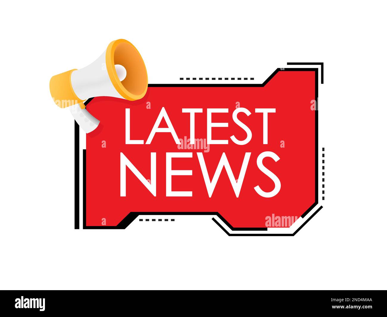 Hand Holding Megaphone with Latest news. Megaphone banner. Web design ...