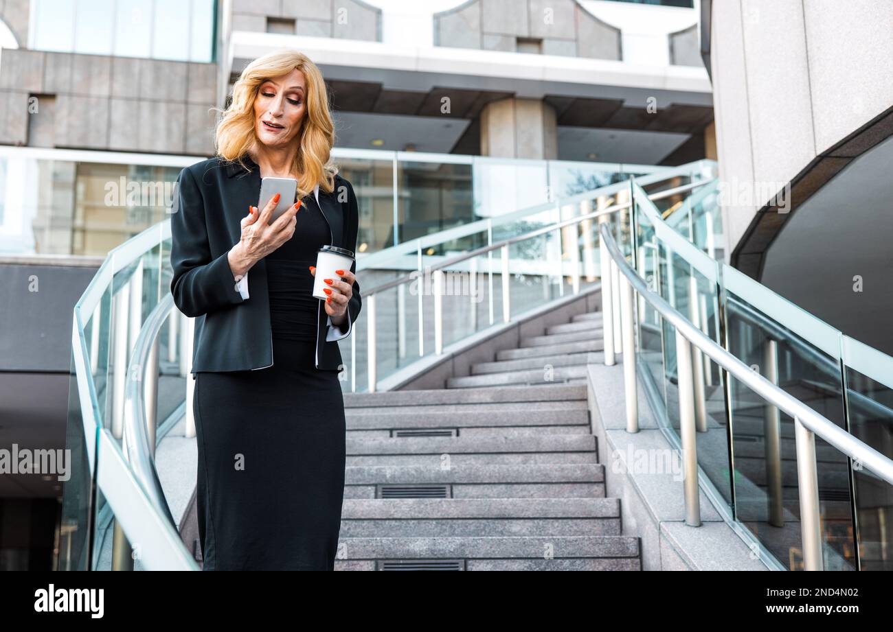 Transgender business woman lifestyle moments in downtown, Los angeles ...
