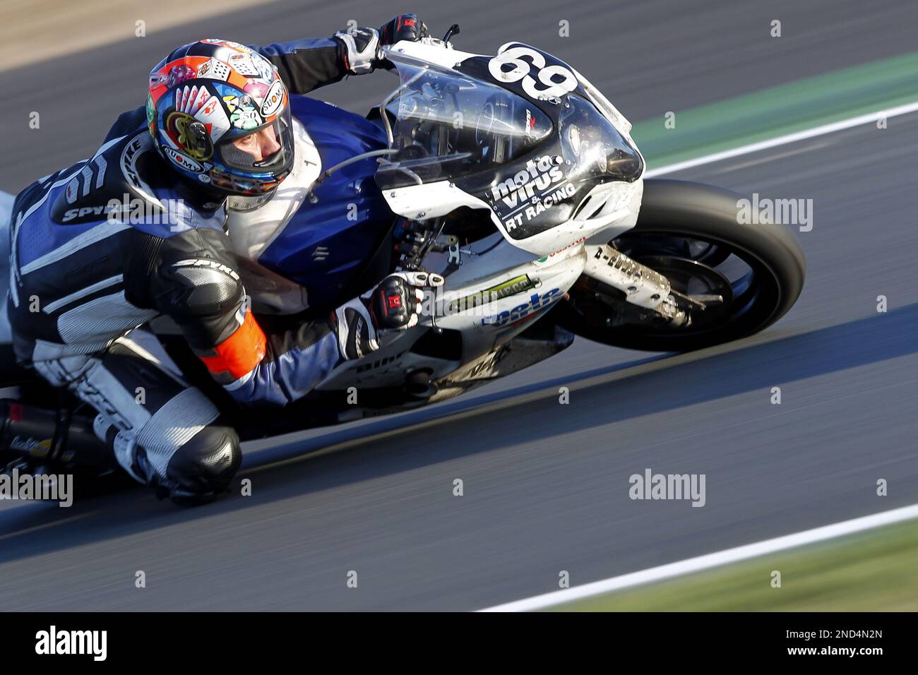 RT Motovirus Racing team's Cyril Brivet, of France, races during the ...