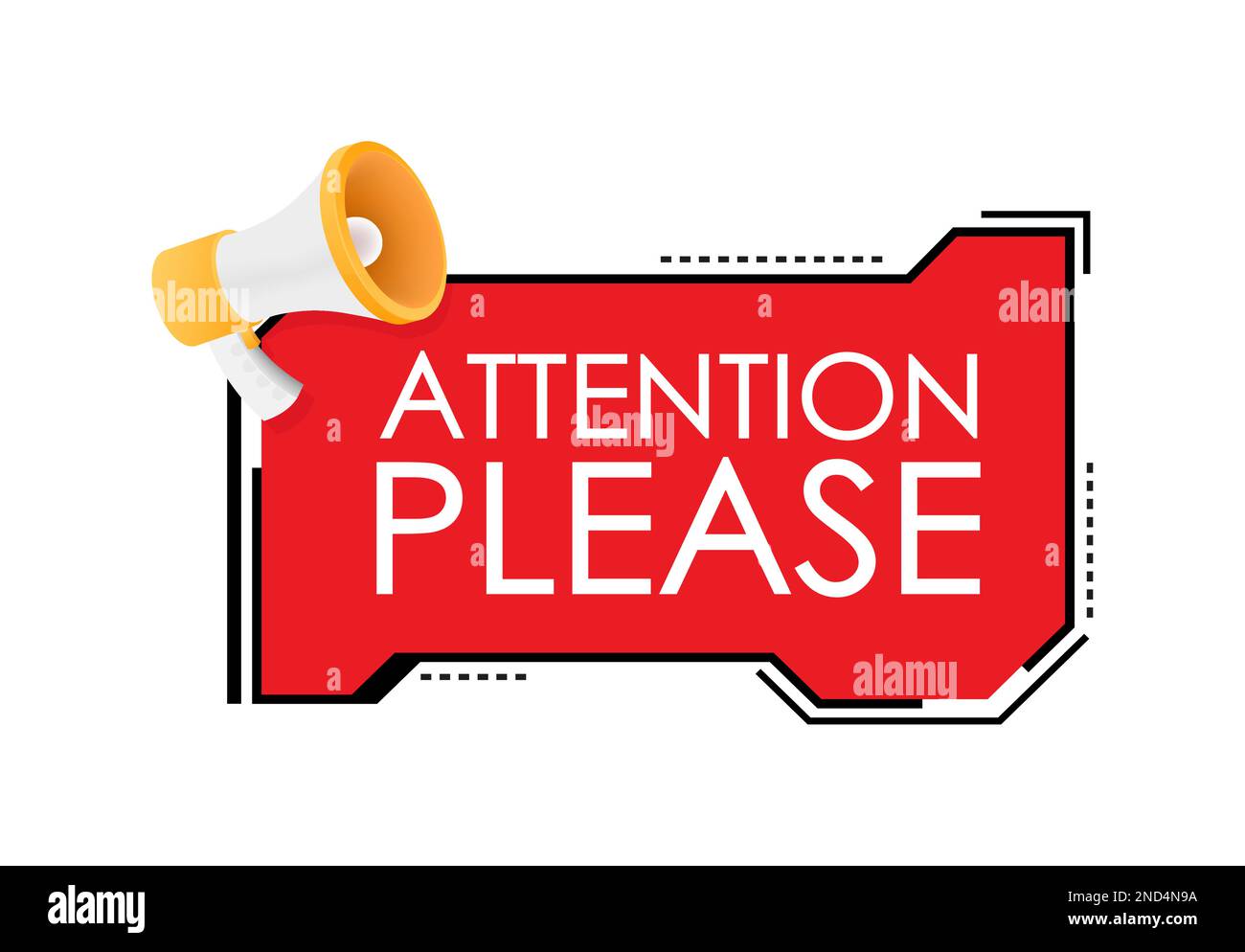 Banner with Attention please. Red Attention please sign icon ...