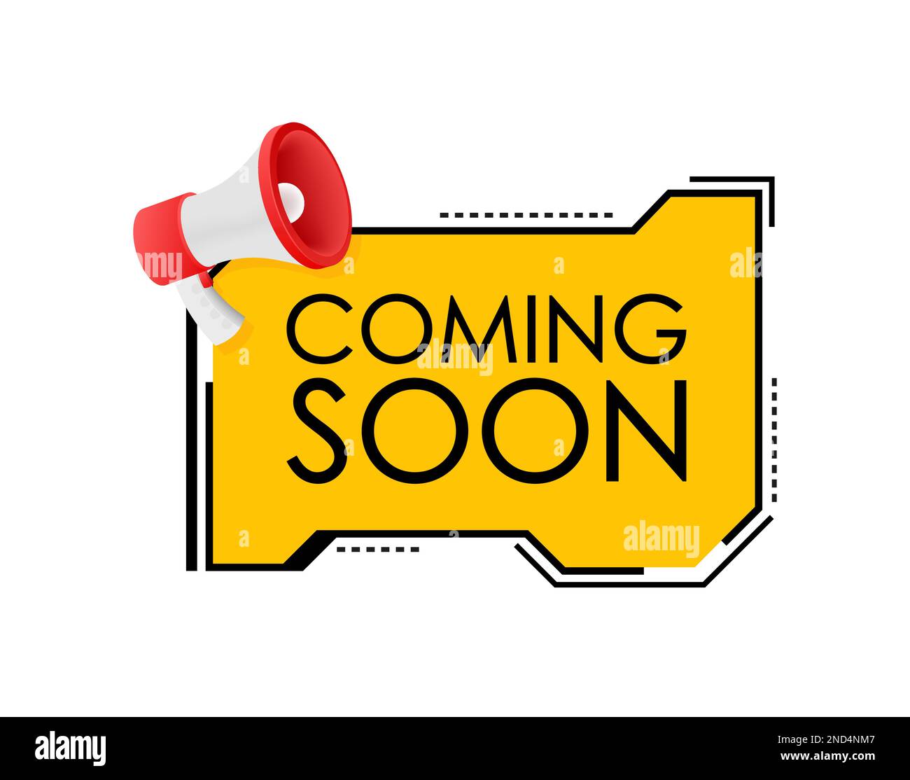 Megaphone label with coming soon. Megaphone banner. Web design. Vector ...