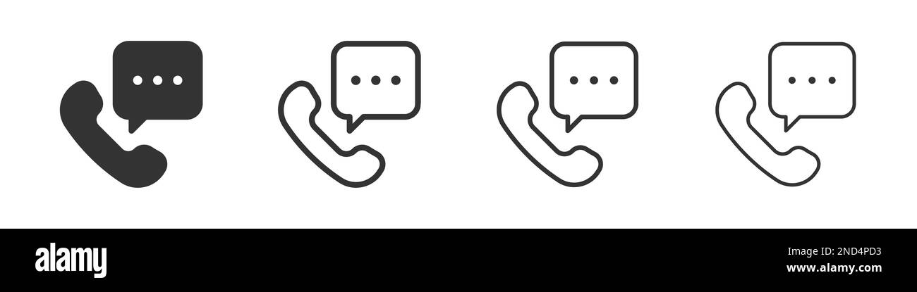 Phone call icons collection in two different styles and different ...