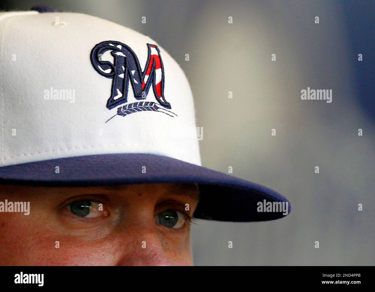 Milwaukee Brewers' Casey McGehee is shown in the dugout before a ...