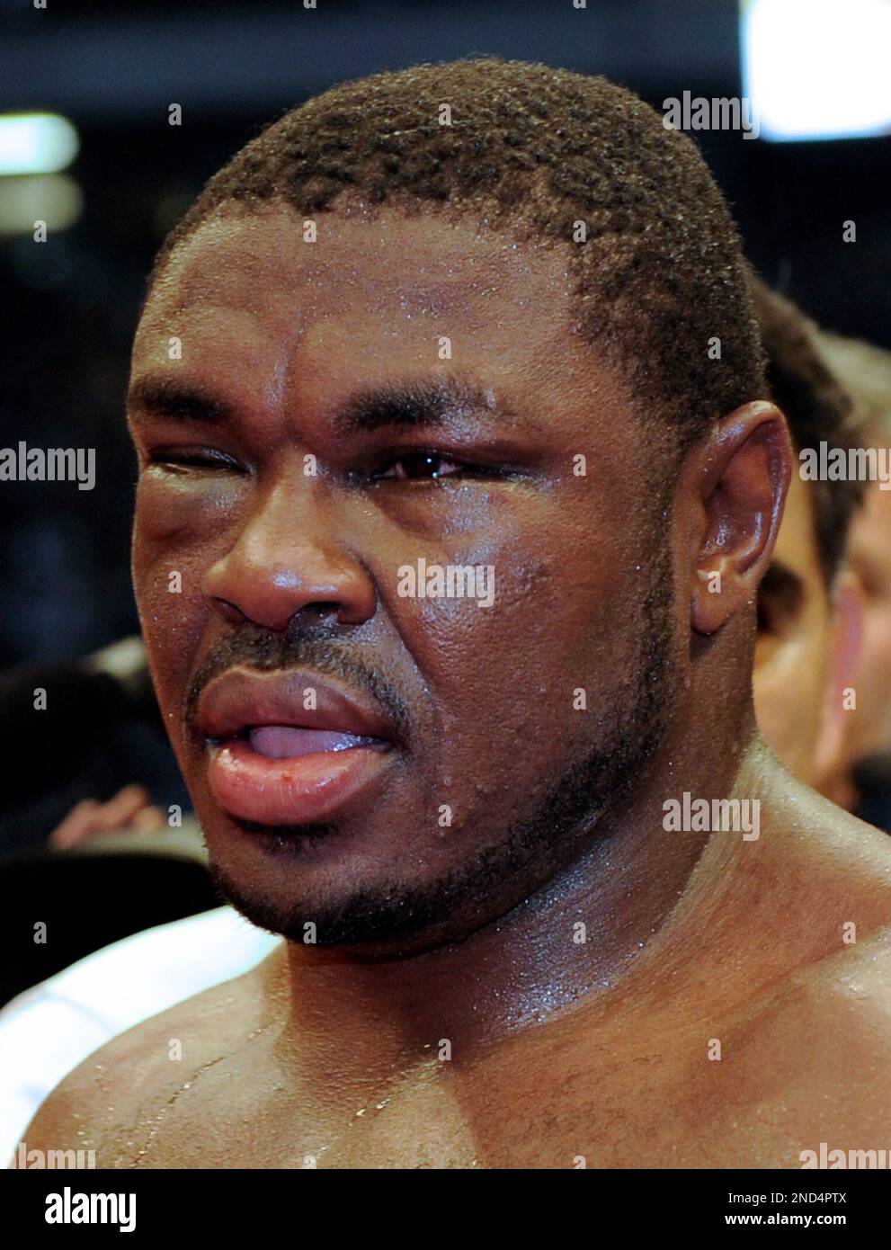 Samuel Peter of Nigeria looks on after loosing to heavyweight world ...