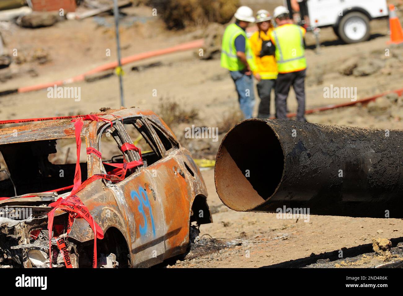 A natural gas line, described by officials as the cause of a large ...