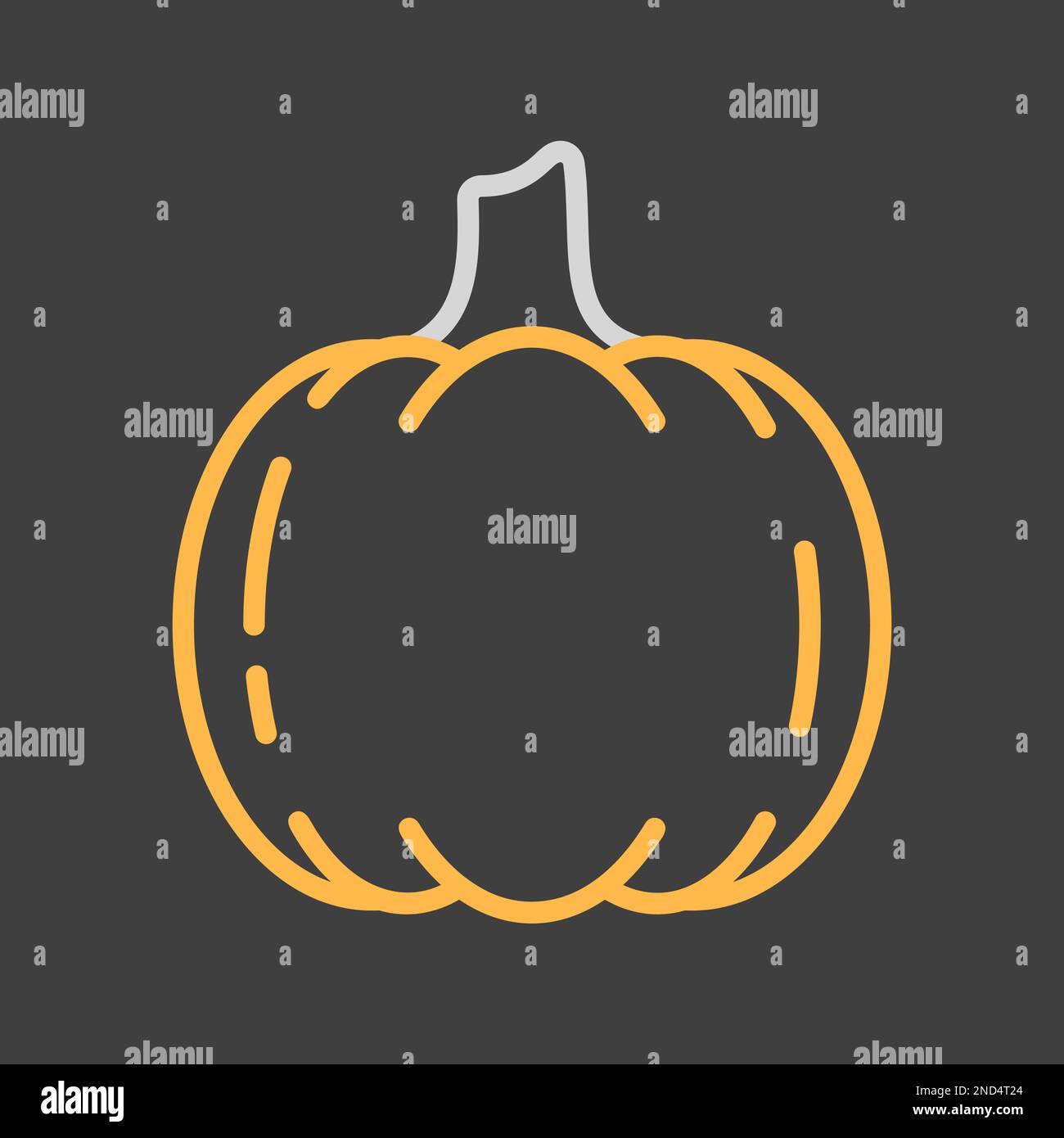 Pumpkin isolated vector on dark background icon. Vegetable sign. Graph ...