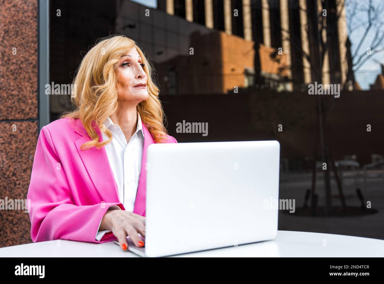 Transgender business woman lifestyle moments in downtown, Los angeles ...