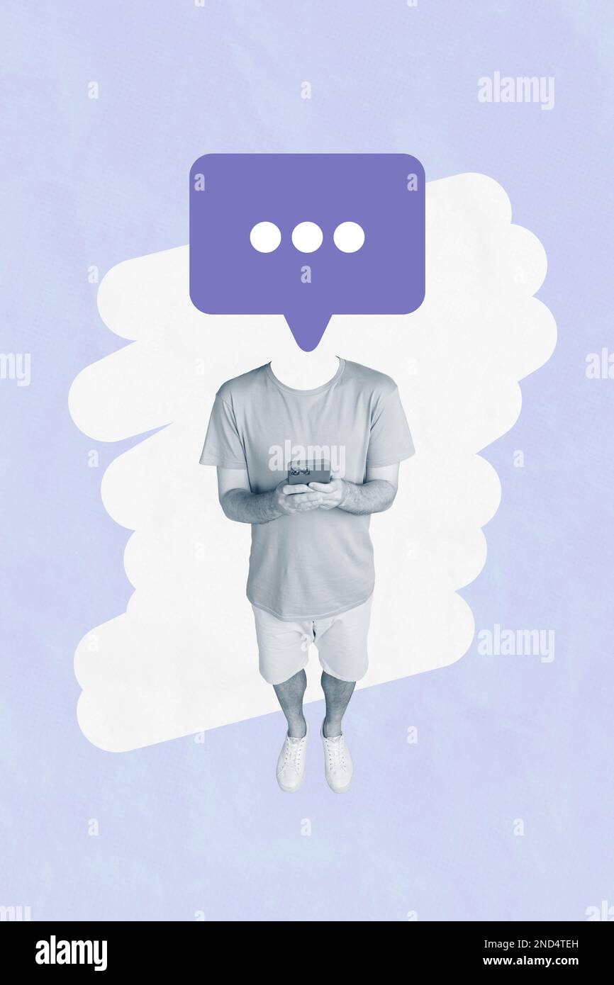 Collage artwork graphics picture of guy mind cloud instead of head ...