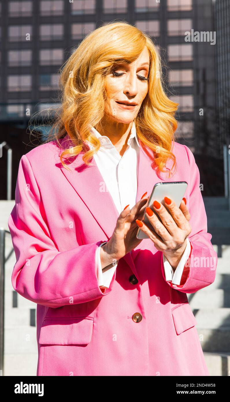 Transgender business woman lifestyle moments in downtown, Los angeles ...